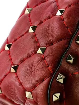 Valentino Garavani Rockstud Spike Flap Bag Quilted Leather Medium - Red
