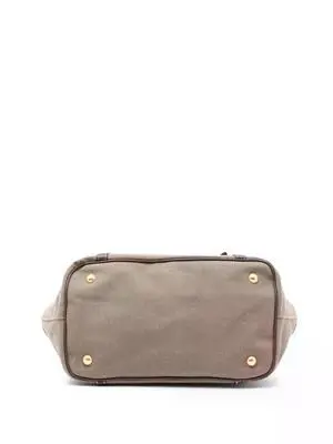Prada Canvas Canapa Logo Bow Satchel