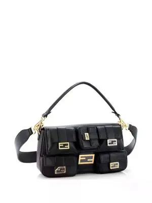 Fendi Multipocket Baguette Leather Shoulder Bag