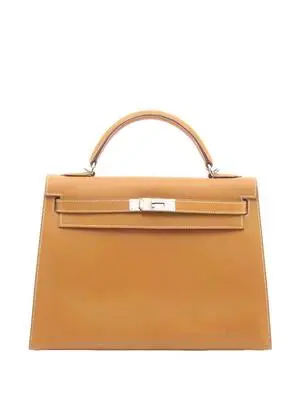 Hermès Kelly 32 Chamonix Leather Handbag - Brown
