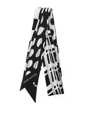 LOUIS VUITTON 2010-2026 Printed Bandeau Silk Scarf Scarves - Black