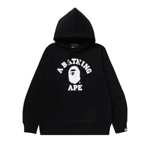A BATHING APE College Pullover Hoodie - Black