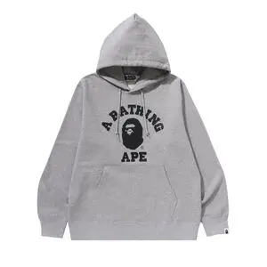 A BATHING APE College Pullover Hoodie Grey