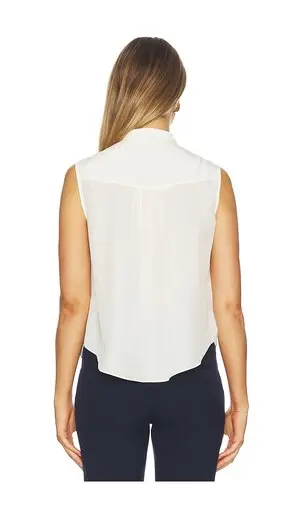 Veronica Beard Magnolia Sleeveless Blouse With Front Tie