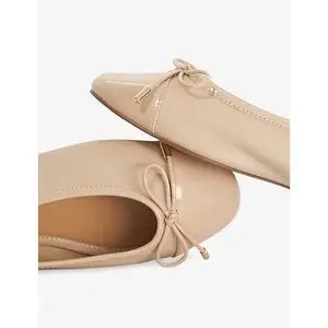 DUNE Haliah Patent-leather Ballet Flats - Blush Leather