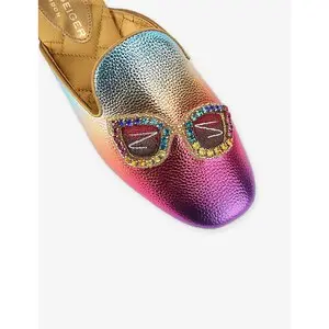 Kurt Geiger Embroidered Leather Mules