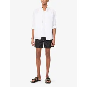 Moncler Brand-patch Drawstring Swim Shorts - Black