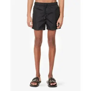Moncler Brand-patch Drawstring Swim Shorts - Black