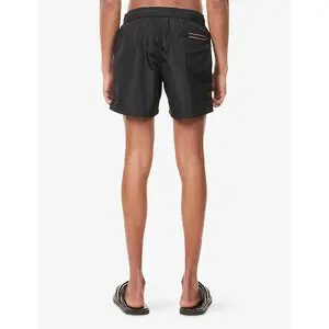 Moncler Brand-patch Drawstring Swim Shorts - Black