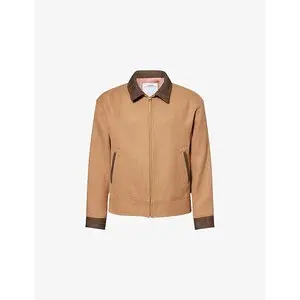 Visvim Strato Collared Linen And Wool-blend Jacket - Beige