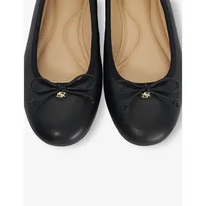 DUNE Helenne Leather Ballet Flats - Black Leather