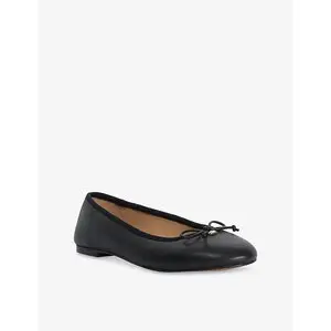 DUNE Helenne Leather Ballet Flats - Black Leather