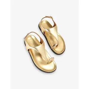 Kurt Geiger Rira Leather Sandals - Gold