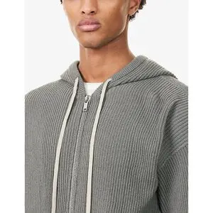 Rick Owens Zip-up Rib-knit Wool Hoody
