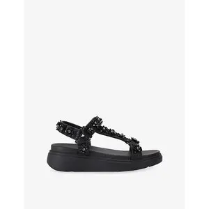Carvela Novara Woven Flatform Sandals - Black