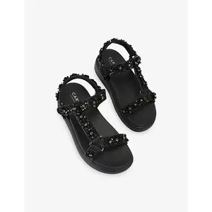 Carvela Novara Woven Flatform Sandals - Black