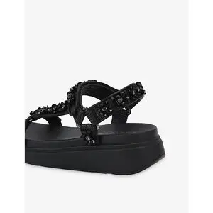 Carvela Novara Woven Flatform Sandals - Black