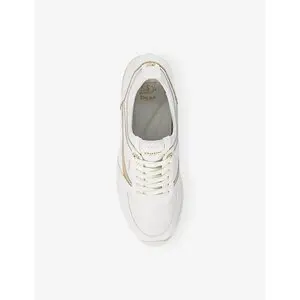 DUNE Elarah Leather Wedge Trainers