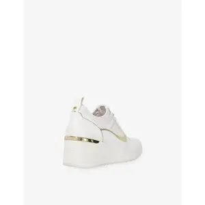 DUNE Elarah Leather Wedge Trainers
