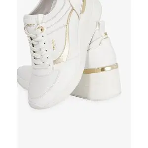 DUNE Elarah Leather Wedge Trainers