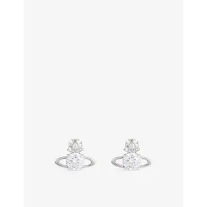 VIVIENNE WESTWOOD Reina Stud Earrings - Platinum / White Cz