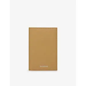 Sandro Logo-embossed Leather Cardholder - Natural