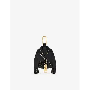 ALLSAINTS Balfern Leather Keyring - Black/gold