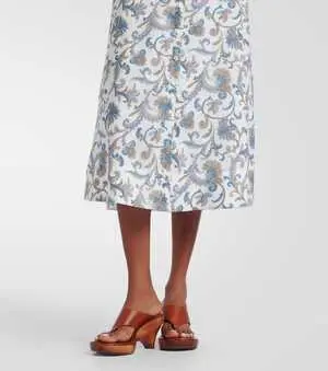 Veronica Beard Mackey Paisley Ramie Midi Dress - Multicoloured