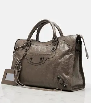 Balenciaga Le City Medium Leather Top-handle Bag - Grey