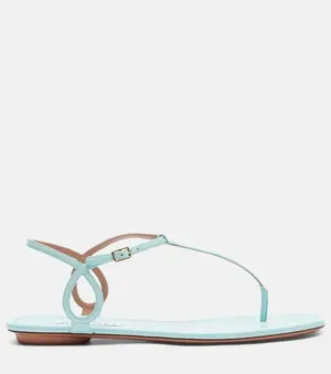AQUAZZURA Almost Bare Leather Thong Sandals - Blue