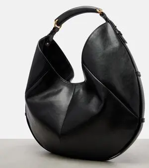 Saint Laurent Mombasa Large Leather Shoulder Bag - Black