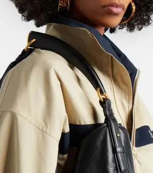 Saint Laurent Mombasa Large Leather Shoulder Bag - Black