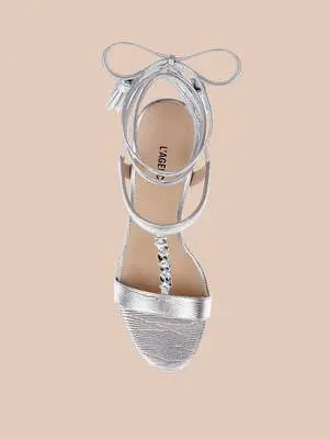 L'Agence Bond Leather Stiletto Sandals With Chain Detail