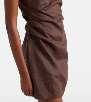 SIR. One-shoulder Linen Minidress