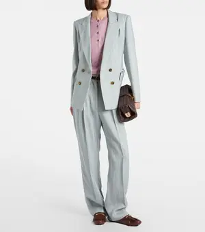 BLAZÉ MILANO Striped Straight Pants - Grey