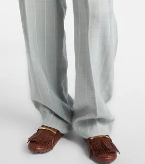 BLAZÉ MILANO Striped Straight Pants - Grey