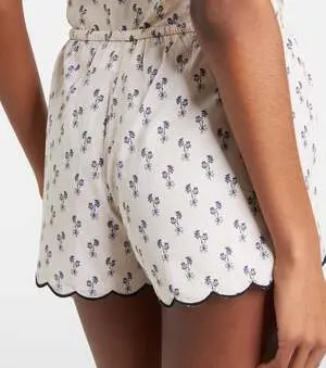 MONTCE Cynthia Floral Scalloped Cotton Shorts