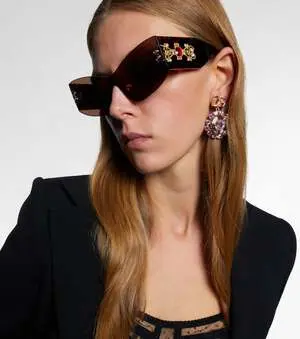 Dolce & Gabbana Embellished Rectangular Sunglasses