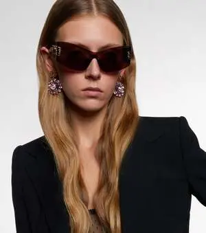 Dolce & Gabbana Embellished Rectangular Sunglasses