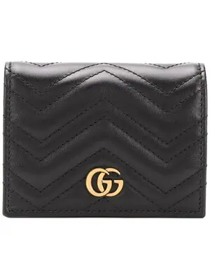 Gucci Gg Marmont Leather Card Case - Black