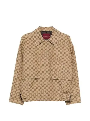 Gucci Gg Canvas Bomber Jacket - Beige