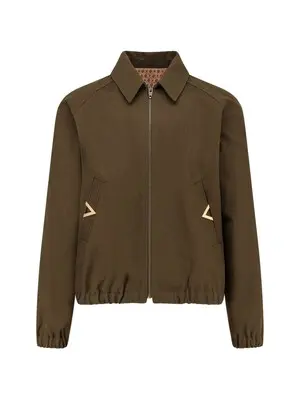 Valentino Garavani Full-zip Gabardine Blouson Jacket - Green