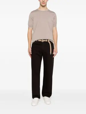 Brunello Cucinelli Knitted Cotton T-shirt - Brown