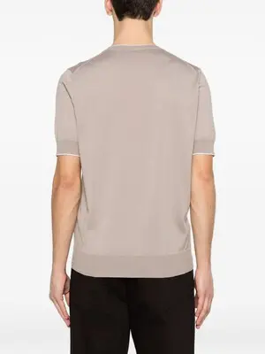 Brunello Cucinelli Knitted Cotton T-shirt - Brown