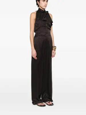 Gucci Horsebit Silk Trousers - Brown