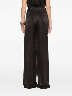 Gucci Horsebit Silk Trousers - Brown