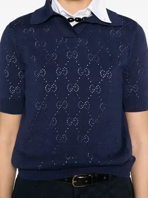 Gucci Gg Cotton And Silk Polo Shirt