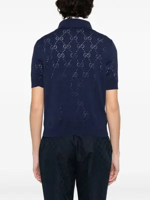 Gucci Gg Cotton And Silk Polo Shirt