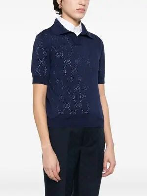 Gucci Gg Cotton And Silk Polo Shirt