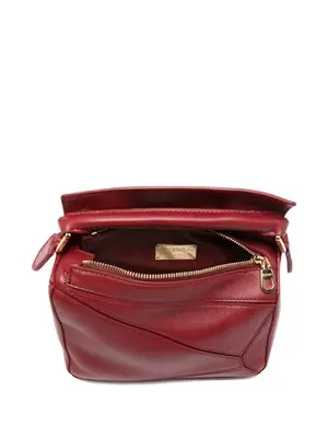Loewe Puzzle Featherlight Mini Leather Handbag - Red